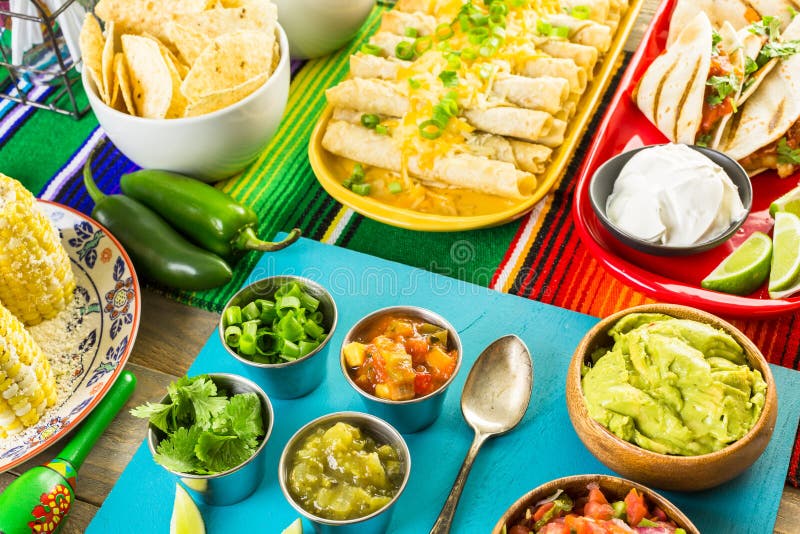 Fiesta buffet table stock image. Image of dips, heritage - 88402747