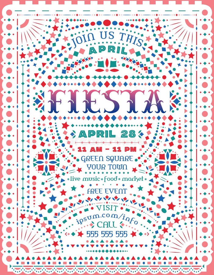 Fiesta Text In Lettering Style. Sticker With Hat And Gradient. Vector ...