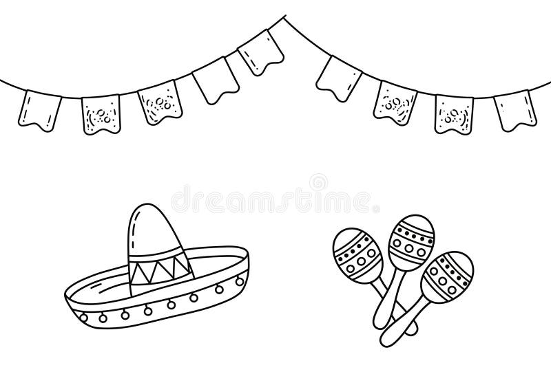 Fiesta drawing clipart stock vector. Illustration of entertainment ...