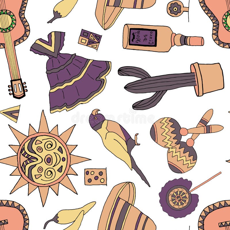 Fiesta elements stock vector. Illustration of green, music - 53392444