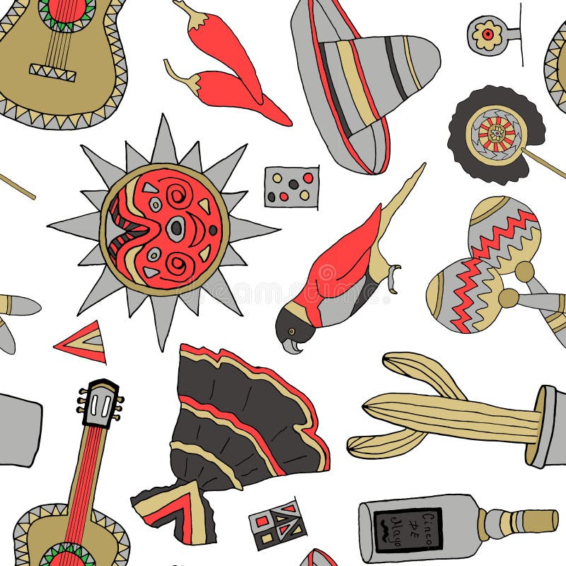 Fiesta elements stock vector. Illustration of green, music - 53392444