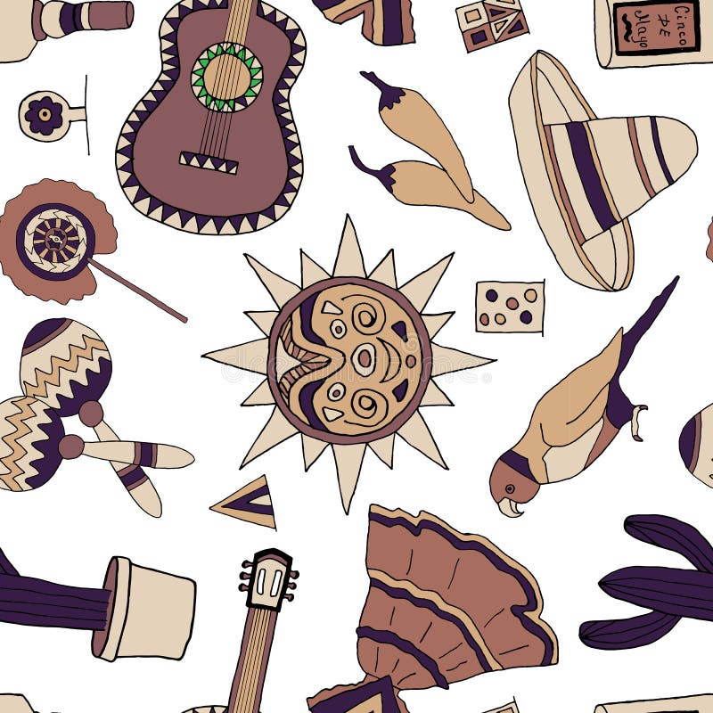 Fiesta elements stock vector. Illustration of green, music - 53392444