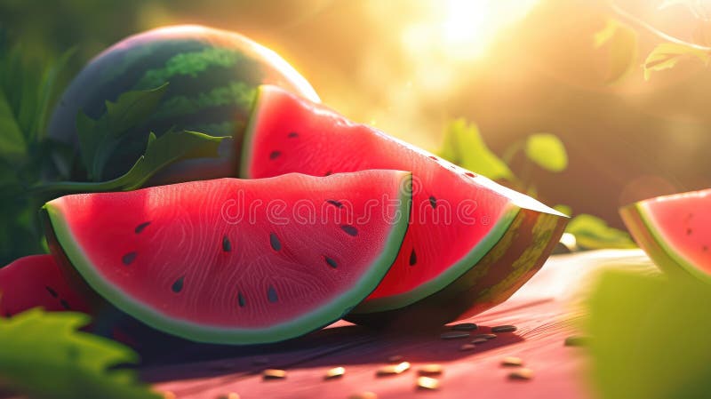 Fiesta of Flavors: Watermelon Fiesta. Stock Illustration - Illustration ...