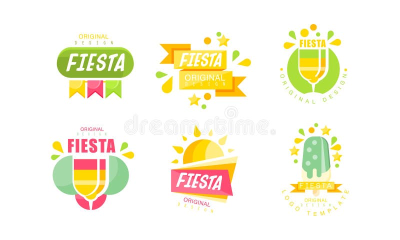 Fiesta Logo and Labels Original Design Vector Set Stock Vector ...