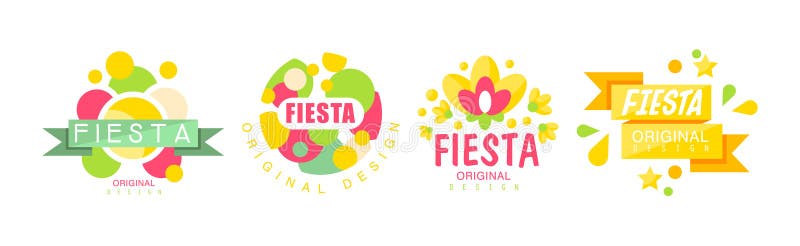 Fiesta Logo Original Design with Colorful Shape Vector Set Stock Vector ...