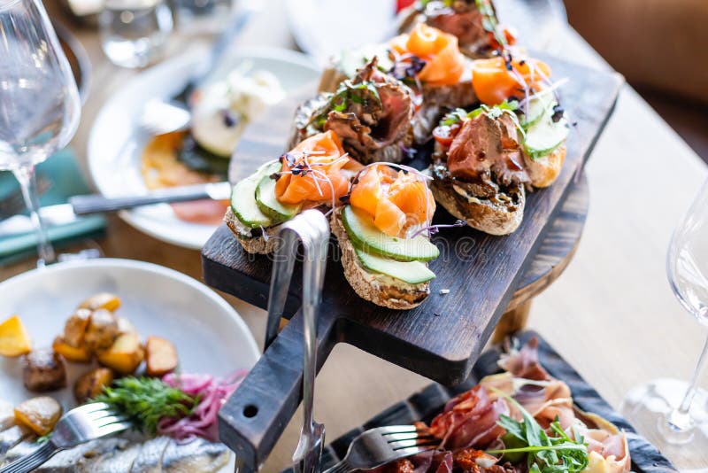 Fiesta Party Buffet Table with Food Stock Photo - Image of party, food ...