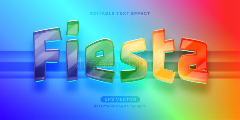 Fiesta Text in Lettering Style. Sticker with Hat and Gradient. Vector ...