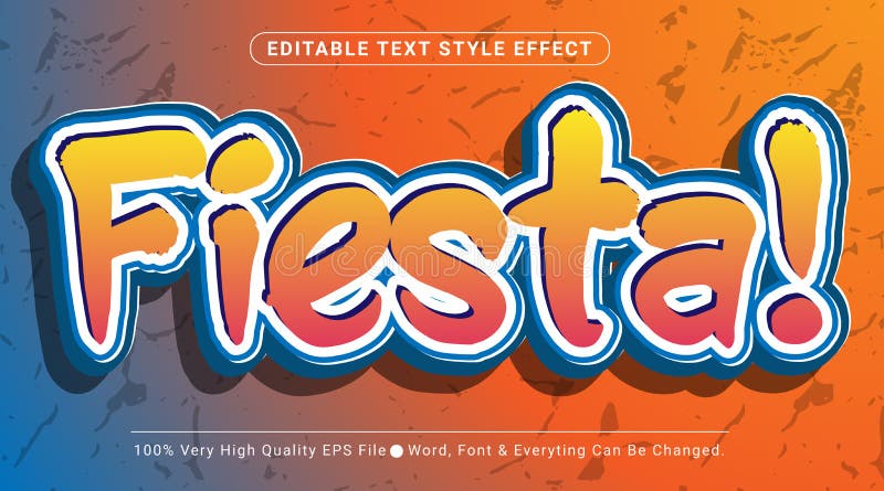Fiesta Text in Lettering Style. Sticker with Hat and Gradient. Vector ...