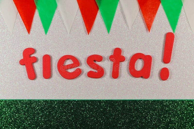 Fiesta Theme Layout with Mexican Color Banner Flags Stock Image - Image ...