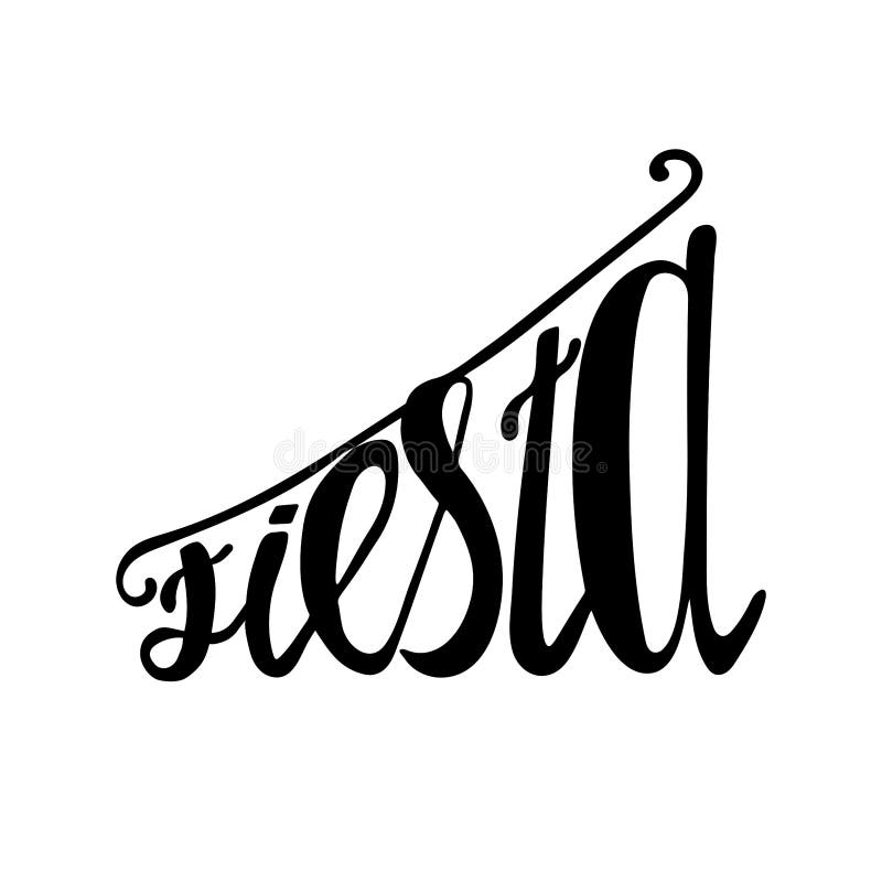 Fiesta Word Lettering Calligraphy Black Hand Wrighting Stock ...