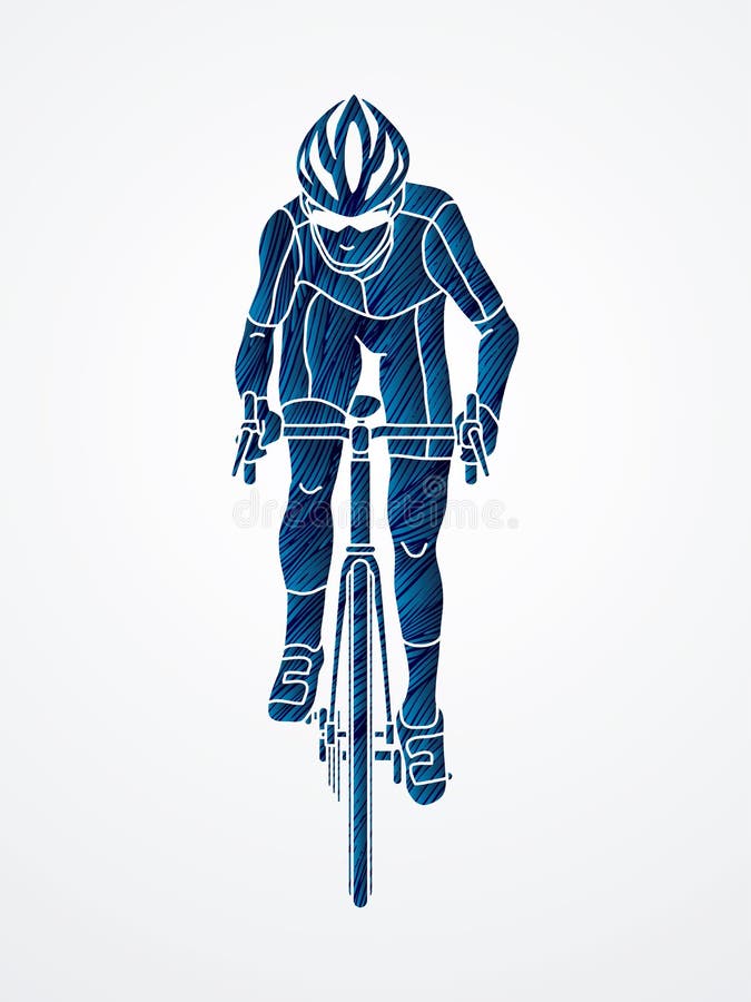 Mannelijke Fietser - Vooraanzicht Vector Illustratie - Illustration of ...