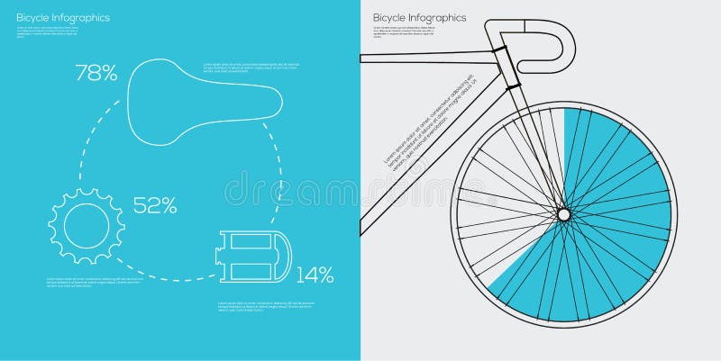 Fiets Infographic Elementen En Delen Vlakke Vector Vector Illustratie ...