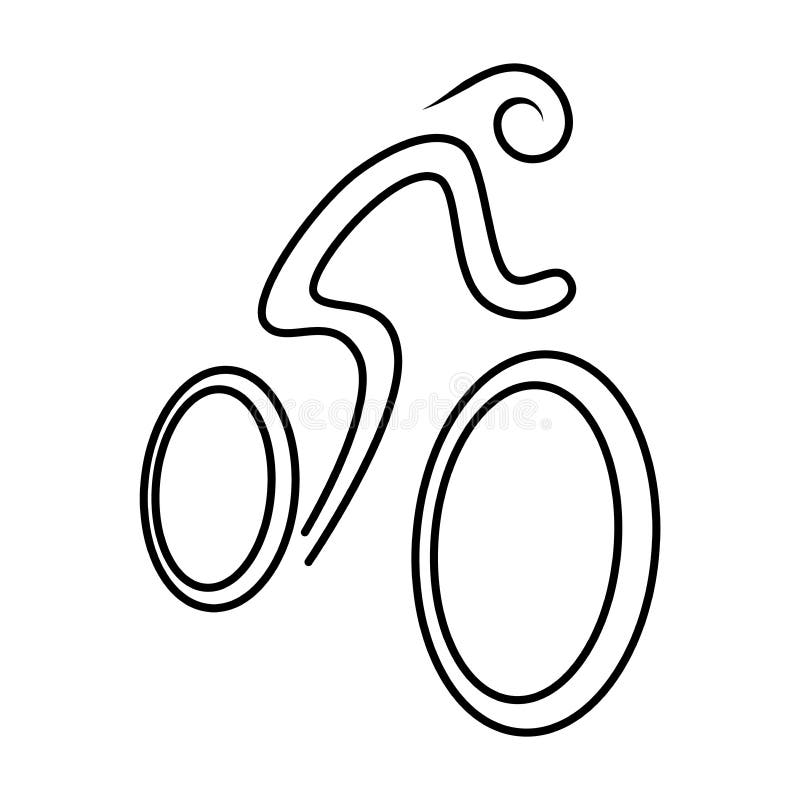 Schets Van Fiets Van Het Fietser De Berijdende Staande Vistuig Op ...