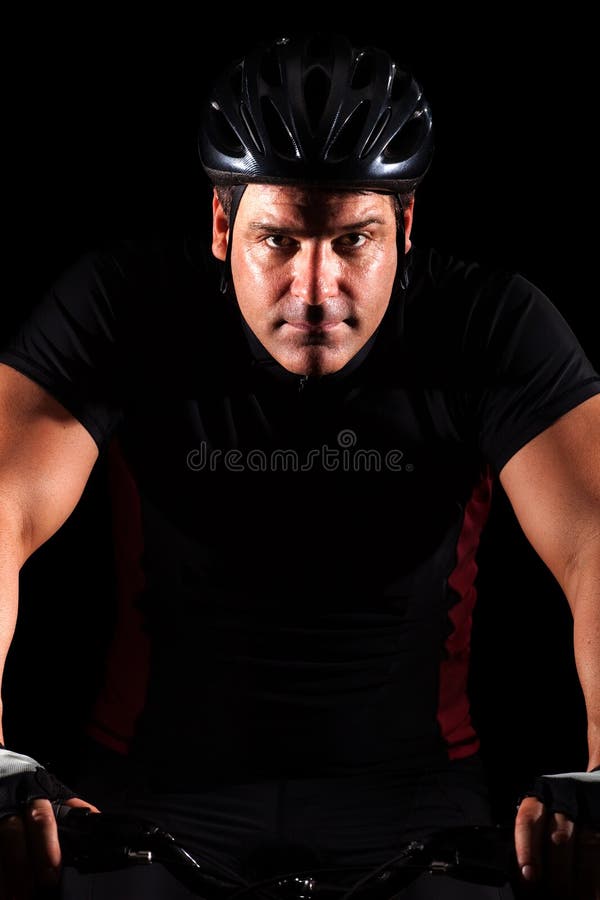 De Berijdende Fiets Van De Fietser Stock Foto - Image of zwart, één ...