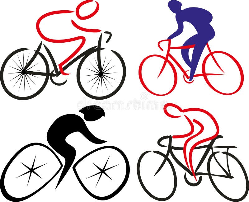 Fietser, Fietser - Silhouetten Vector Illustratie - Illustration of ...