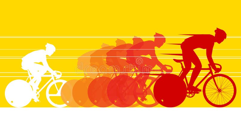 Fietser in het fietsras vector illustratie. Illustration of pedaal ...