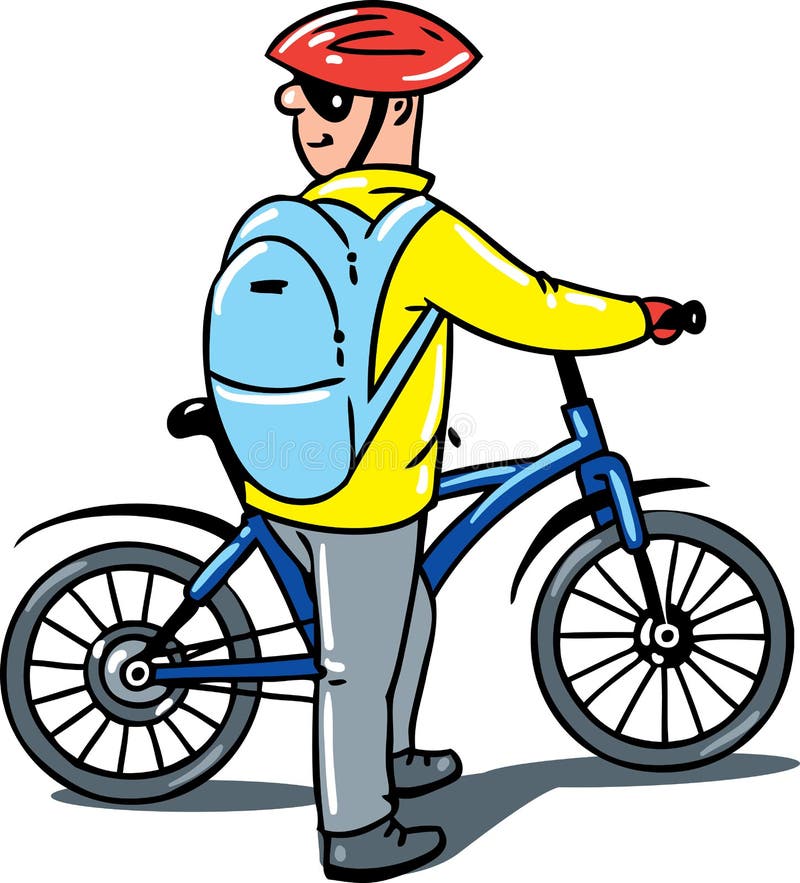 Fietser met een fiets stock illustratie. Illustration of snelheid ...