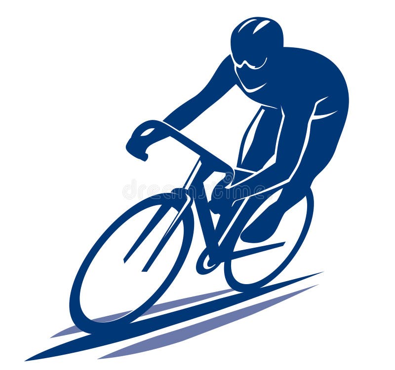 Fietser op wegfiets vector illustratie. Illustration of zonnebril ...