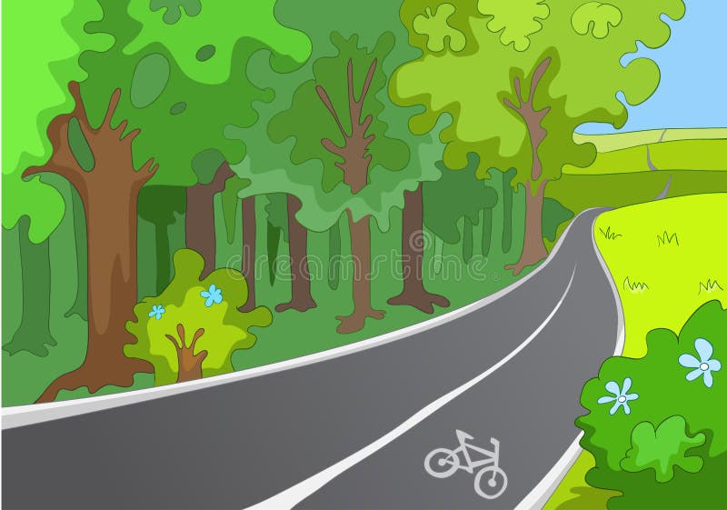 Fietspad vector illustratie. Illustration of idyllisch - 27695288
