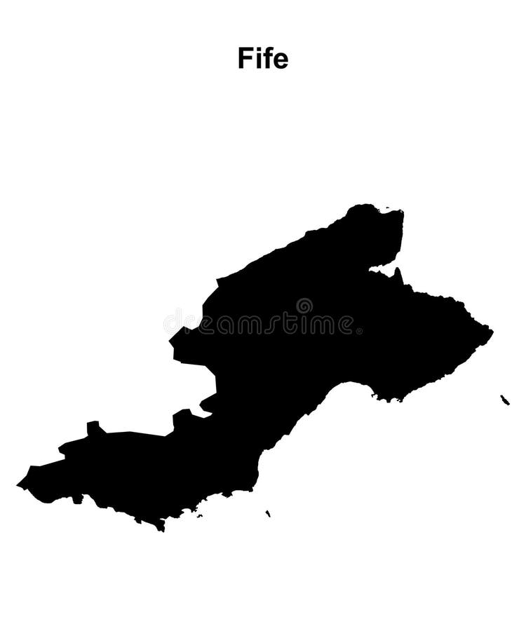 Fife outline map stock vector. Illustration of vector - 360654069