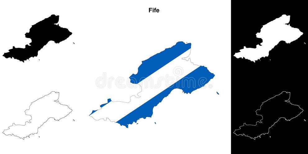 Fife outline map stock vector. Illustration of scottish - 323681155
