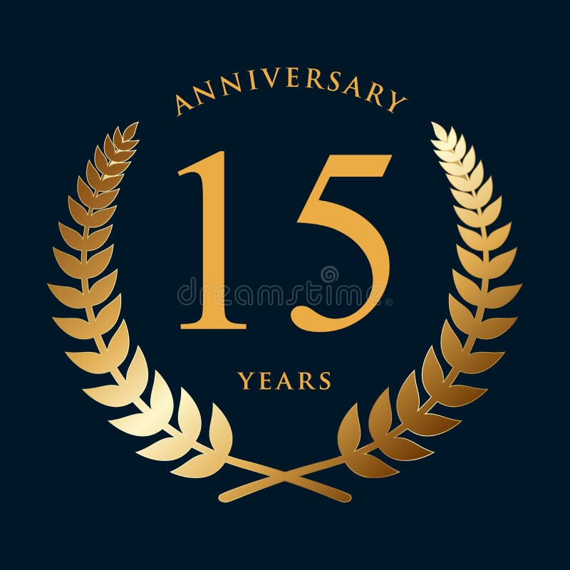 Fifteen Years Vector Emblem Template. Anniversary Symbol, Negative ...