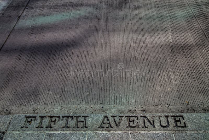 Fifth_ave_step stock image. Image of sign, shop, city - 46614829