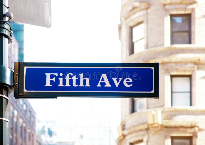 Fifth Avenue Sign in New York Stock Image - Image of retail, trip: 2798393