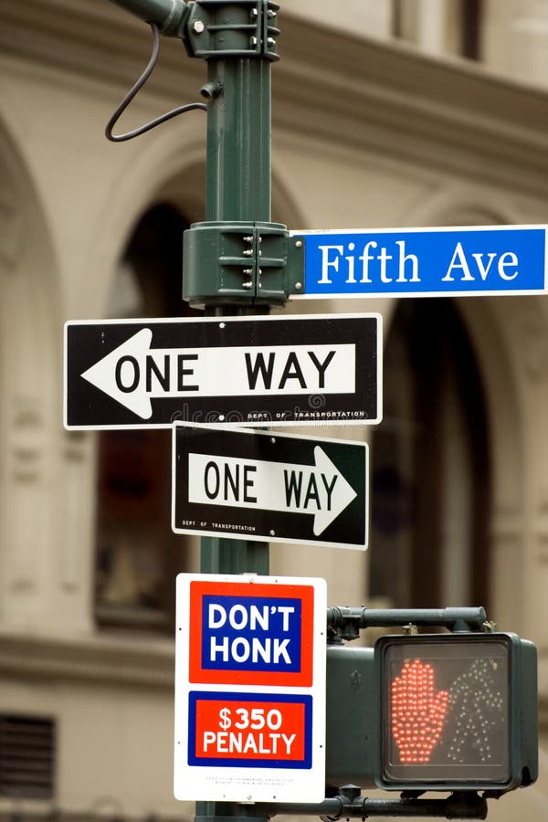 Fifth Avenue Street Sign New York Editorial Stock Photo - Image of 42nd ...