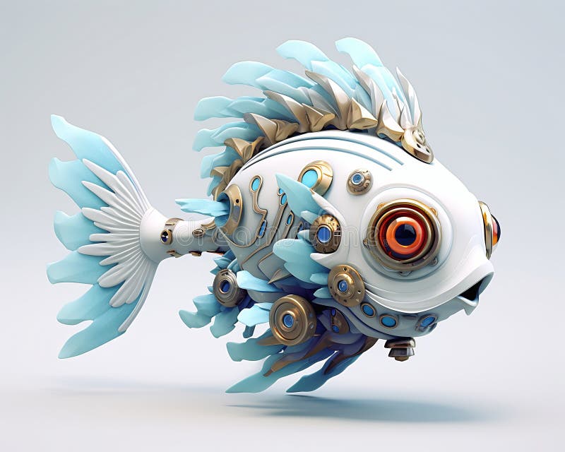 The Fifth Element: a White Fish with Blue Gold Decorations and O Stock ...