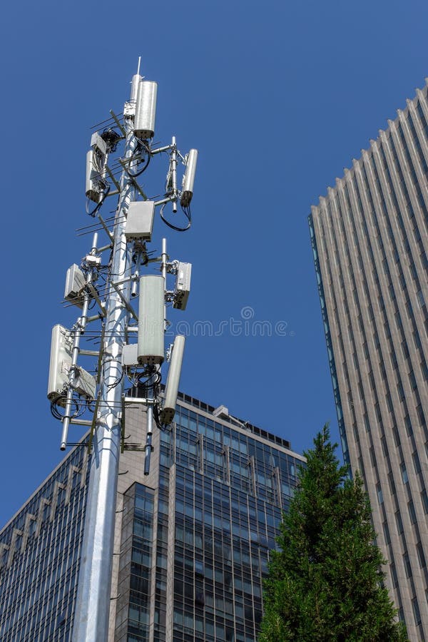 Fifth Generation Cell Tower. Cellular Communications Against the ...