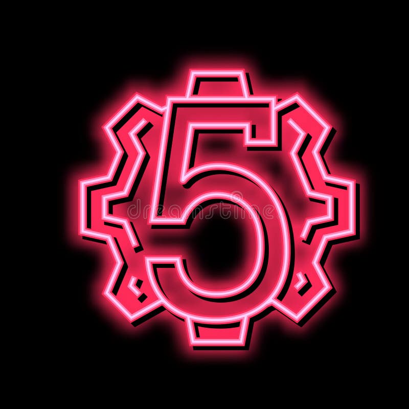 Fifth Number Neon Glow Icon Illustration Stock Vector - Illustration of ...