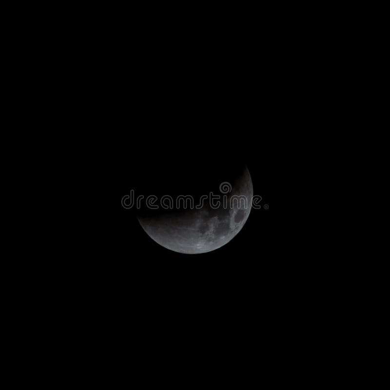 Fifth Phase of a Moon Eclipse Stock Photo - Image of light, altitude ...