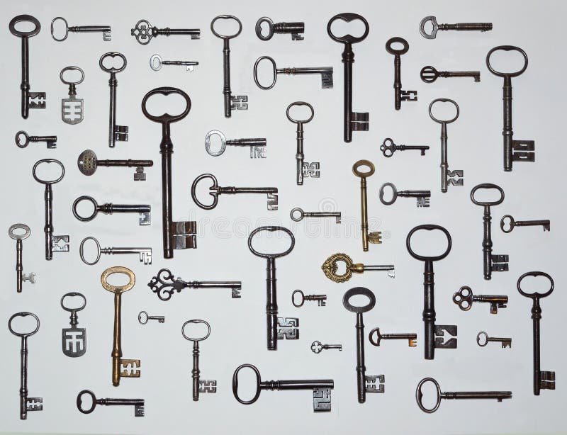 Six Antique Keys stock image. Image of retro, property - 34519641