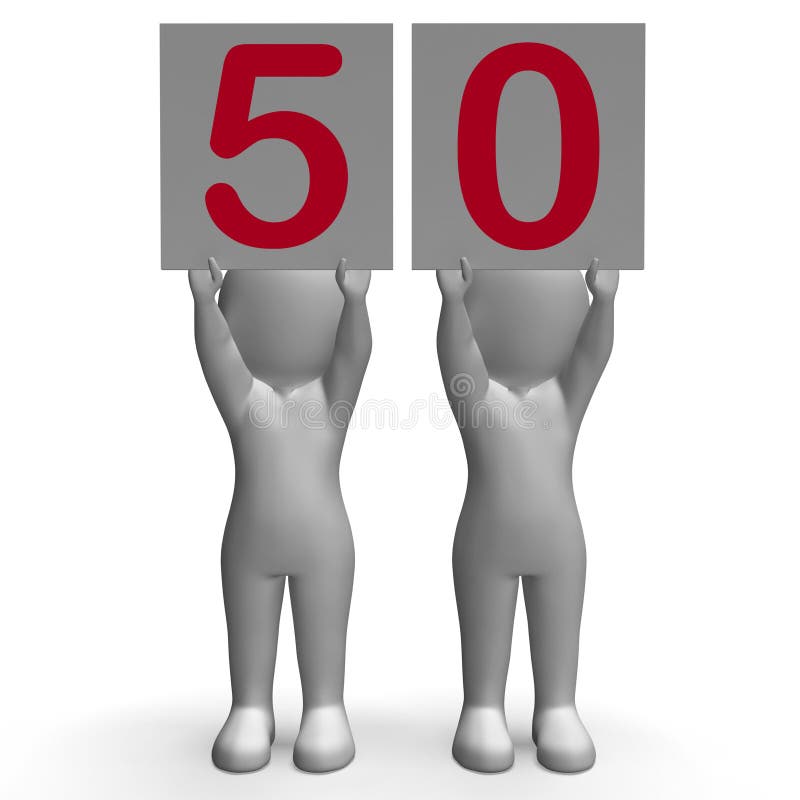 Fifty Banners Mean Anniversary or Birthday Stock Illustration ...