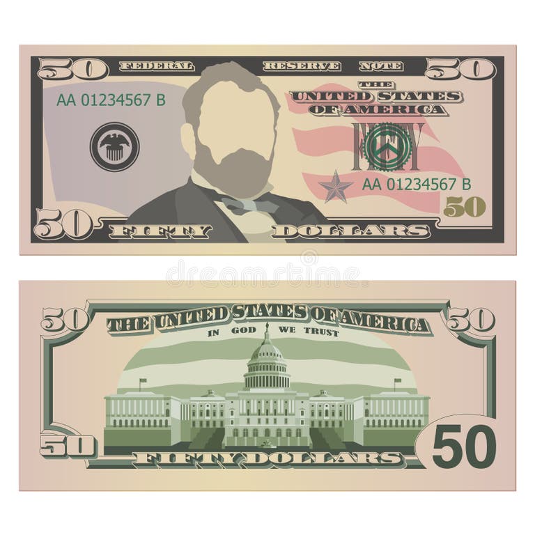 Fifty Dollar Bill Vector Stock Illustrations – 179 Fifty Dollar Bill ...