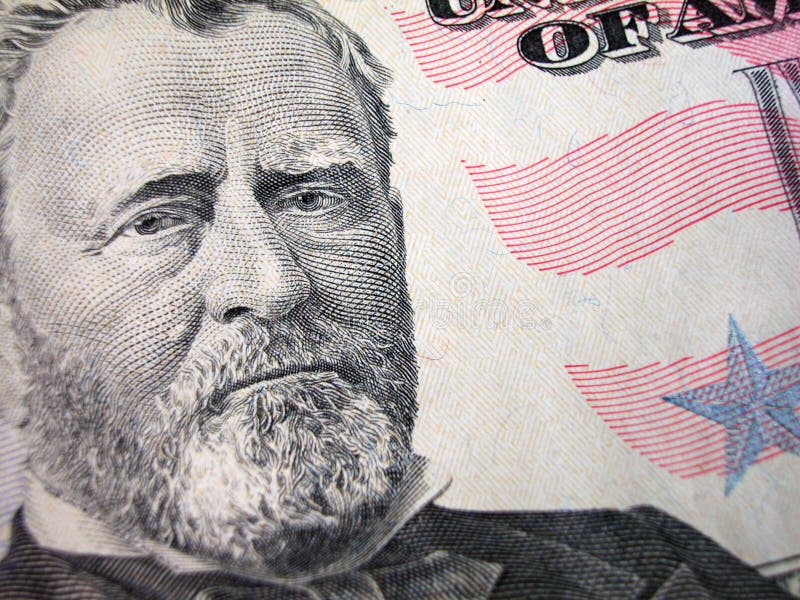 Fifty Dollar Bill-Grant on Left Stock Photo - Image of fifty ...