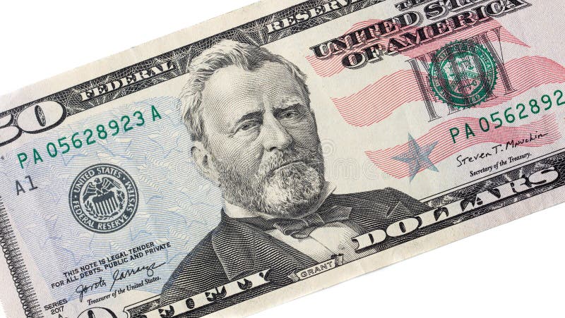 Fifty Dollar Bill Isolated on White Background Stock Photo - Image of ...