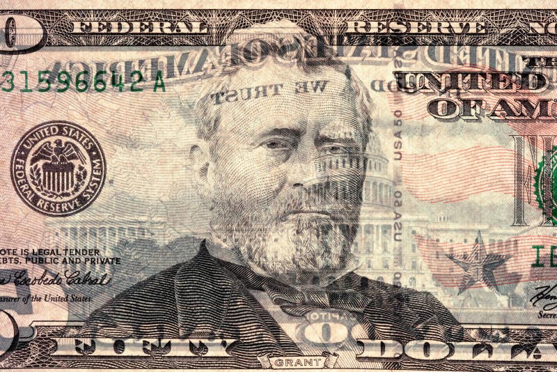 Fifty Dollars ( Back Light) Stock Photo - Image of currency, financial ...