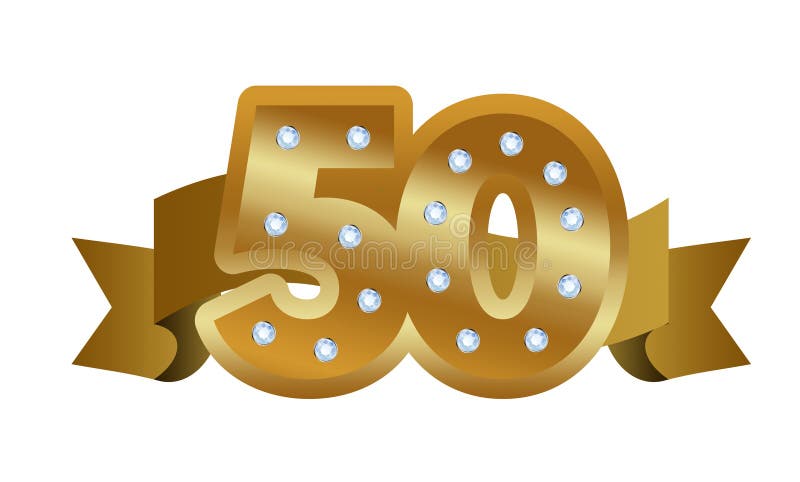 Fifty Gold - Vector Illustration Stock Vector - Illustration of vector ...