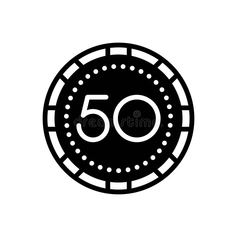 Black Solid Icon for Fifty, Number and Century Stock Illustration ...