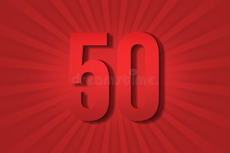 50, Fifty Number in Gold with Glitter and Golden Stars, Isolated on ...