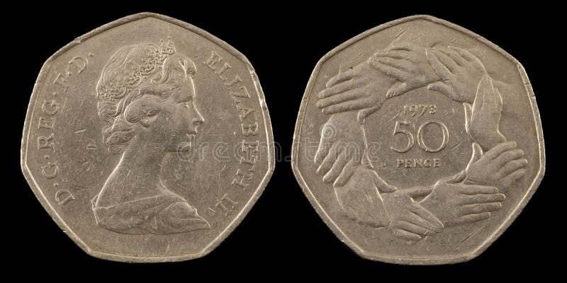 Fifty pence stock photo. Image of isolated, britain, money - 21482510