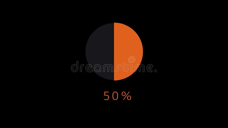 Fifty Percent Circle Infographic on Black Background Stock Footage ...