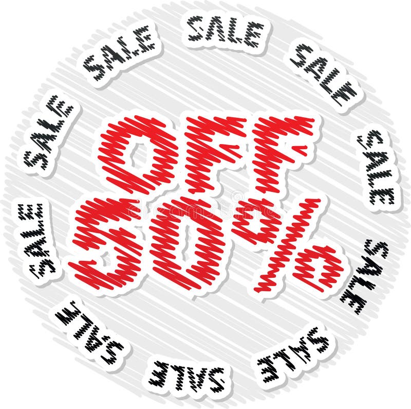 Fifty percent discount stock illustration. Illustration of promotion ...
