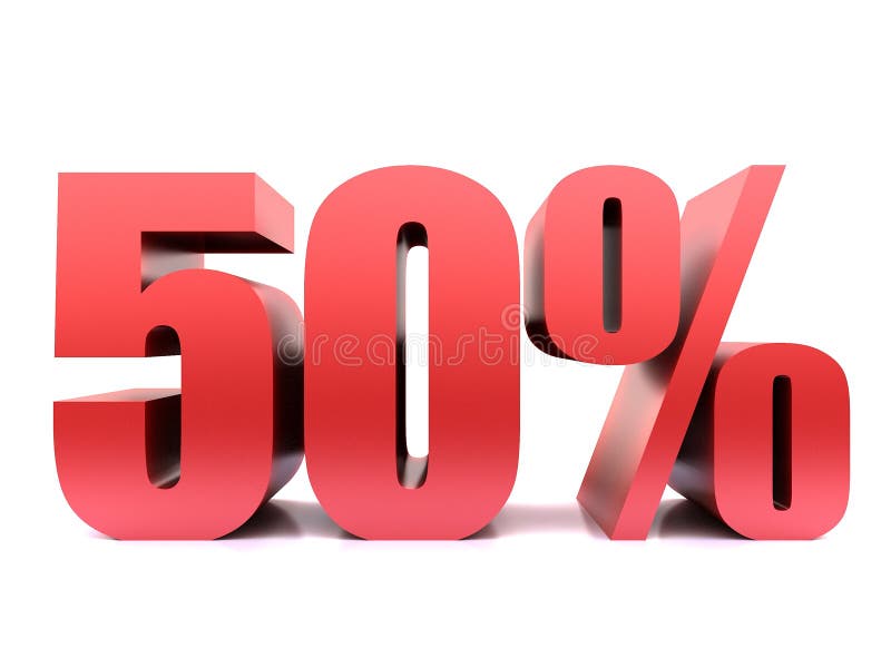 Fifty Percent 50 Symbol .3d Stock Illustration - Illustration of ...