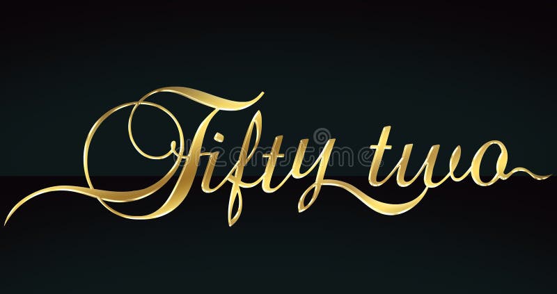 Fifty-two Gold Lettering stock illustration. Illustration of ...