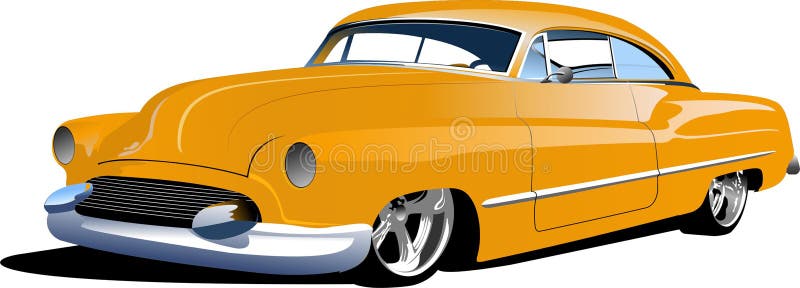 Yellow Sedan Car on the Road. Vector Stock Vector - Illustration of ...