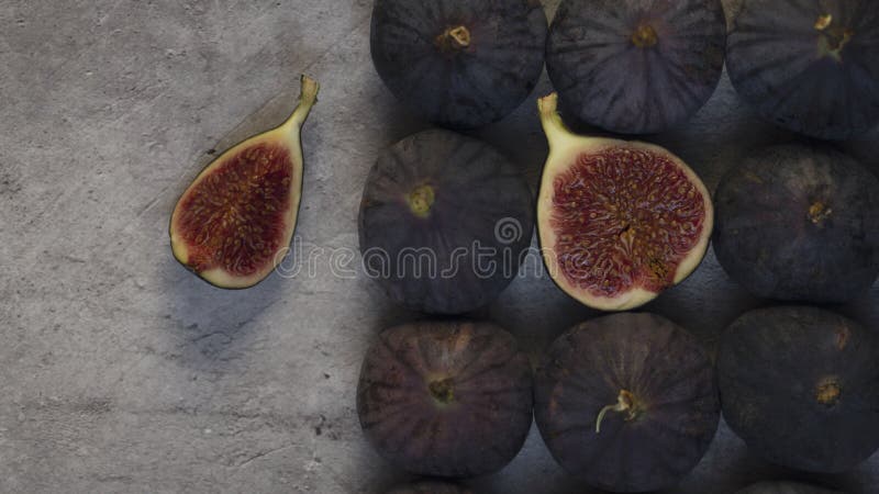 Fig Cut in Half with Figs in Row Stock Image - Image of copy, breakfast ...
