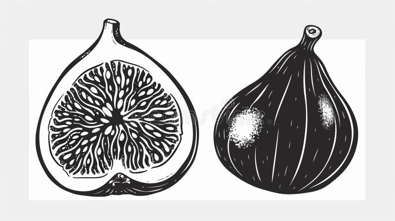 Fig Fruit Vector Icon Illustration on Black Background Stock Vector ...